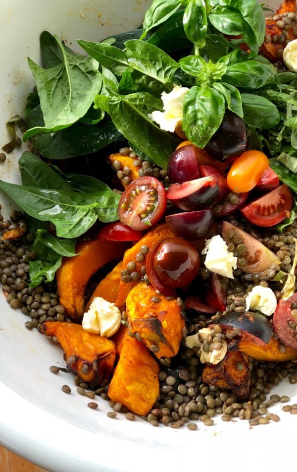 End of Summer Tomato Pumpkin Basil and Lentil Salad | Fresh Kitchen